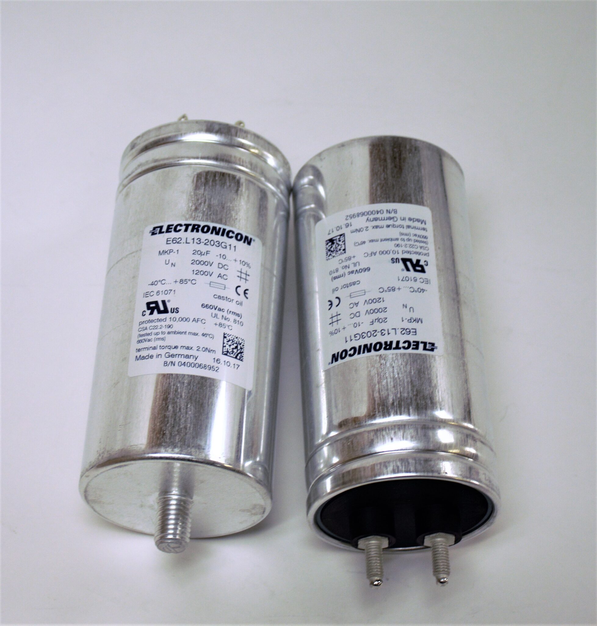 Electronicon E62.L13-203G11 20,0 uF 2000 V dc/1200 V ac - UPE Inc.